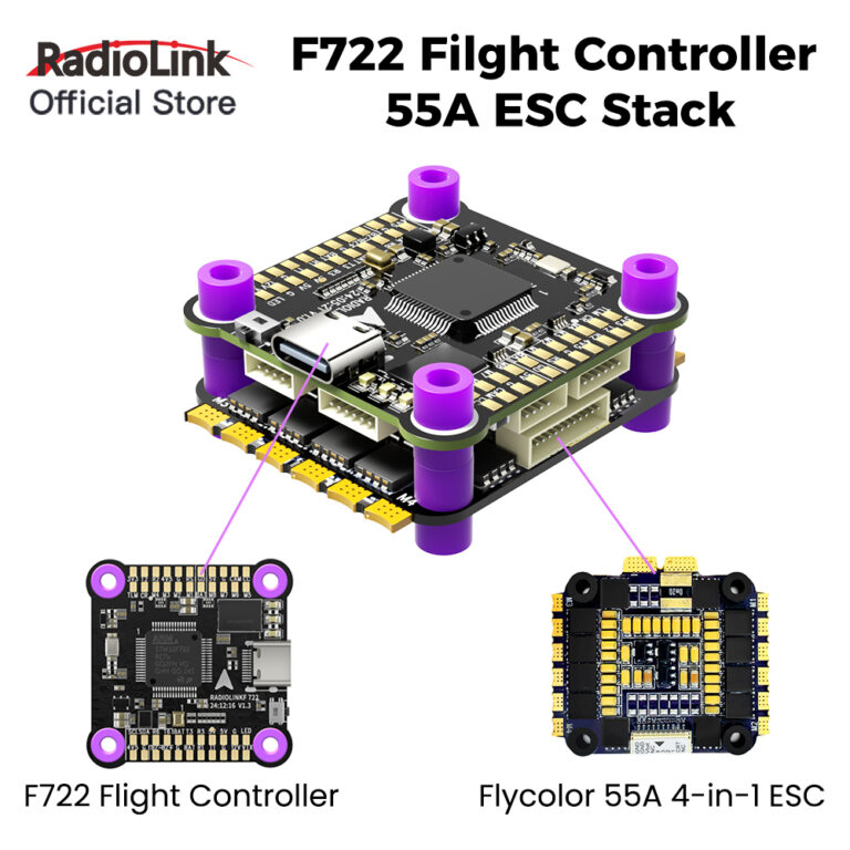 Radiolink F722 Flight Controller with 4in1 55A ESC Stack 3-6S for FPV ...